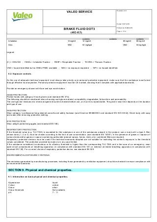 Valeo Braking Systems Brake Fluid DOT3 material safety data sheet ...