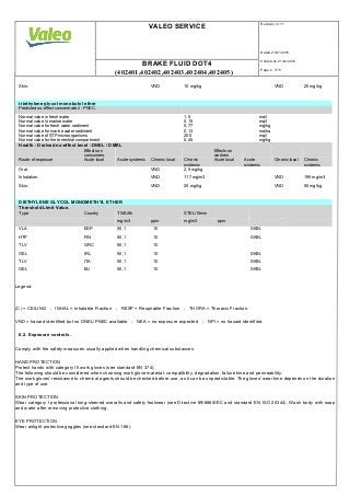 Valeo Braking Systems Brake Fluid DOT 4 material safety data sheet ...