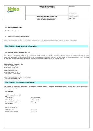Valeo Braking Systems Brake Fluid DOT 5.1 material safety data sheet ...