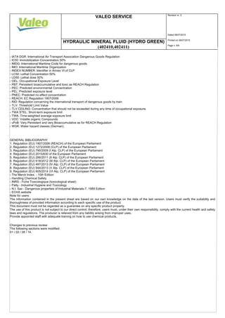 Valeo Braking Systems Hydraulic Mineral Fluid LHM standard material ...