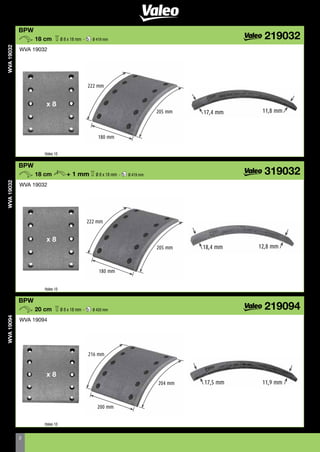 Valeo Truck & Trailer Braking Systems Brake Lining 2015 catalogue ...