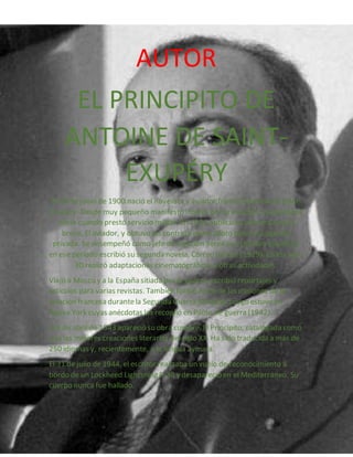 EL PRINCIPITO DE ANTOINE DE SAINT-EXUPÉRY | DOCX
