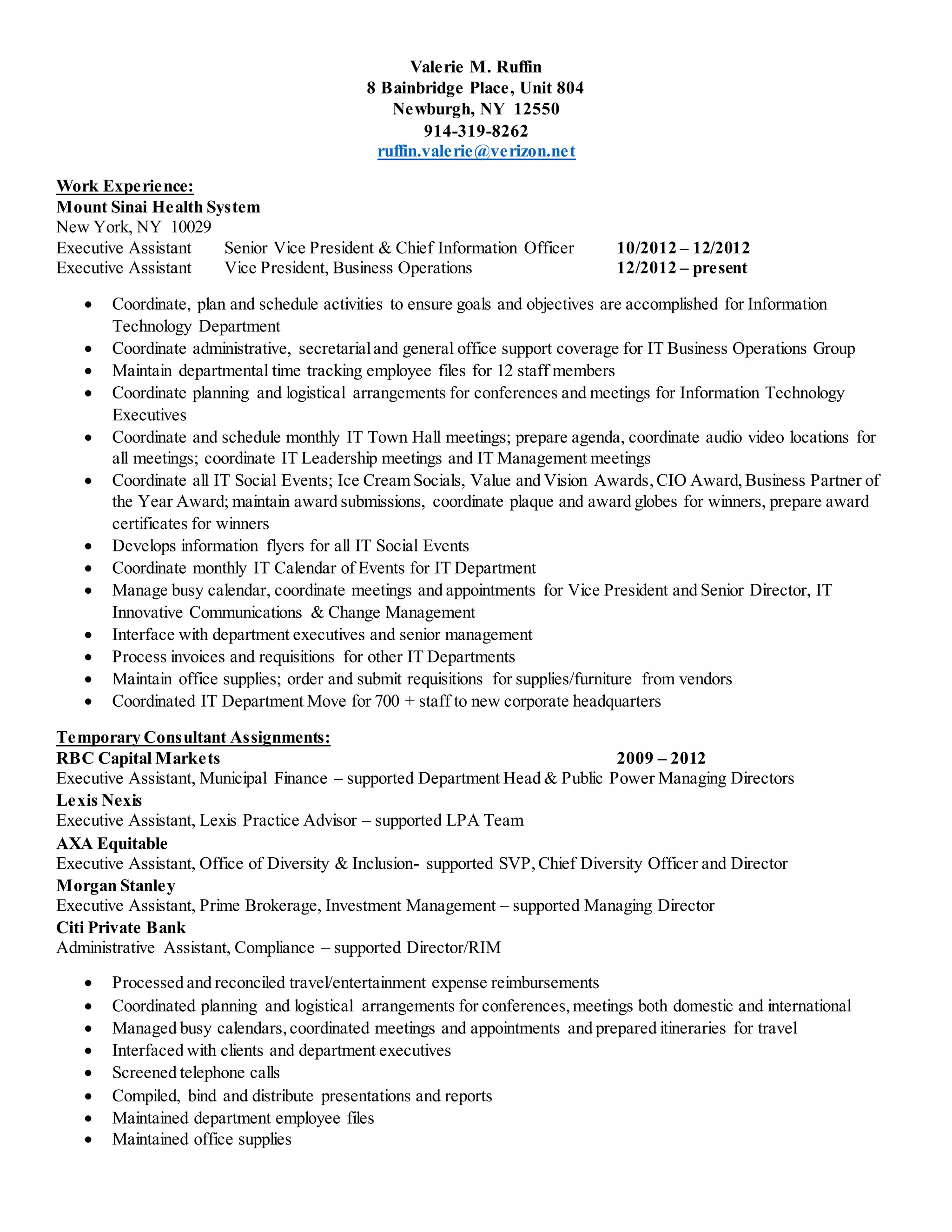 Valerie resume 2016 | DOCX