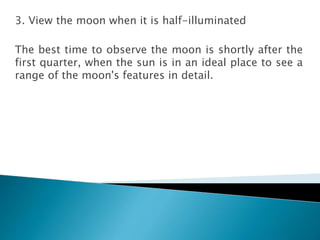 Simple Tips for Observing the Moon with a Telescope | PPTX