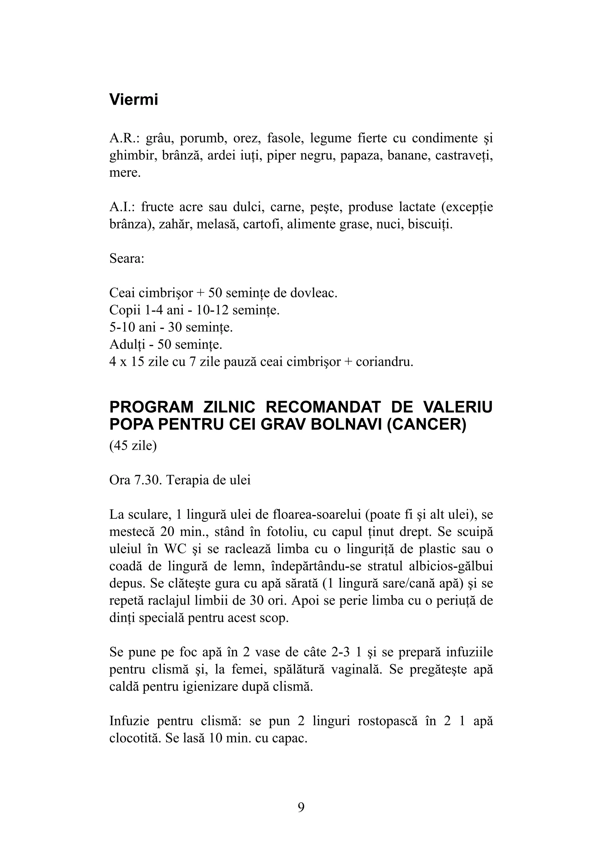 Valeriu popa - regimuri | PDF