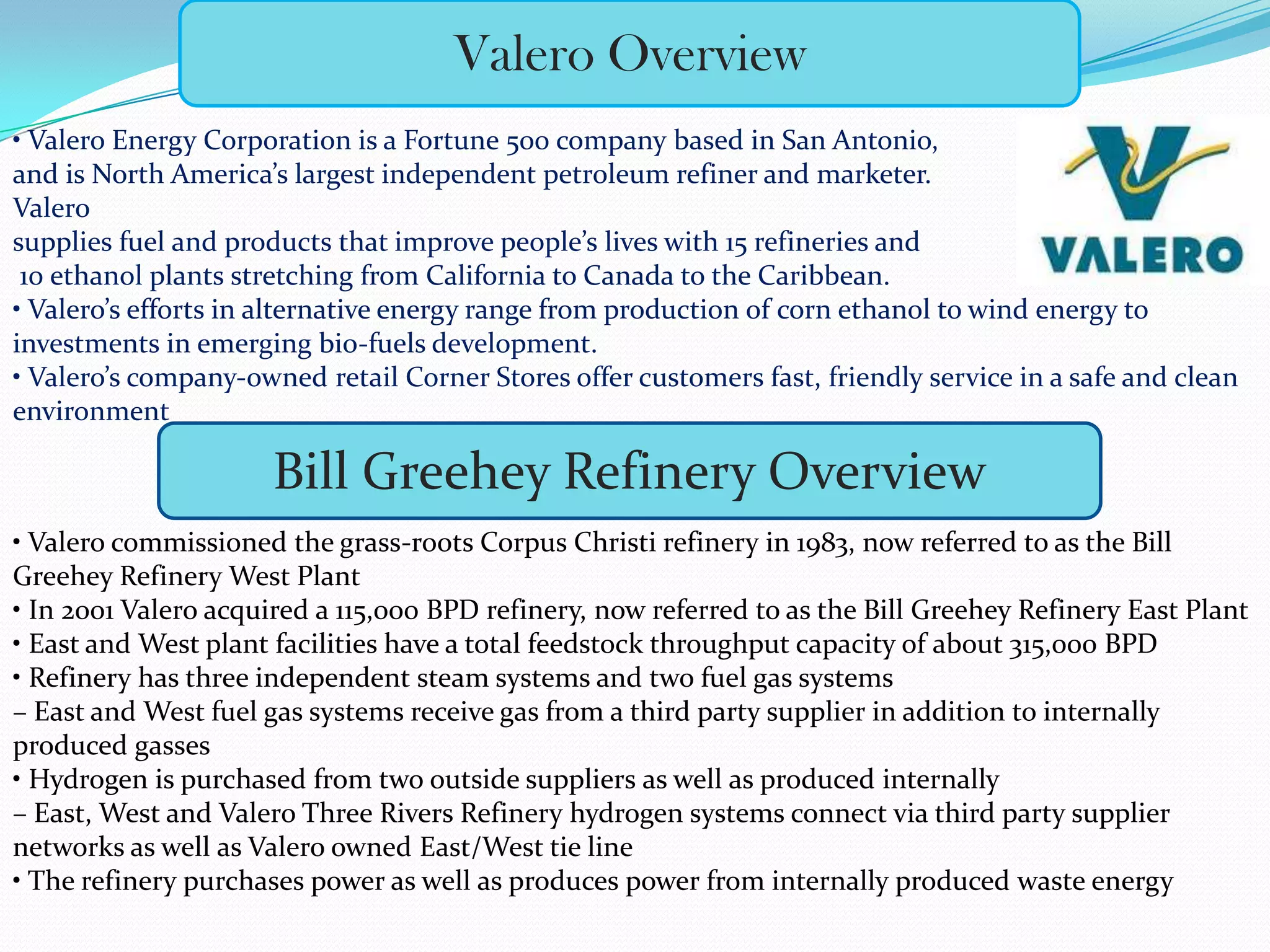 Valero refinery energy | PPTX