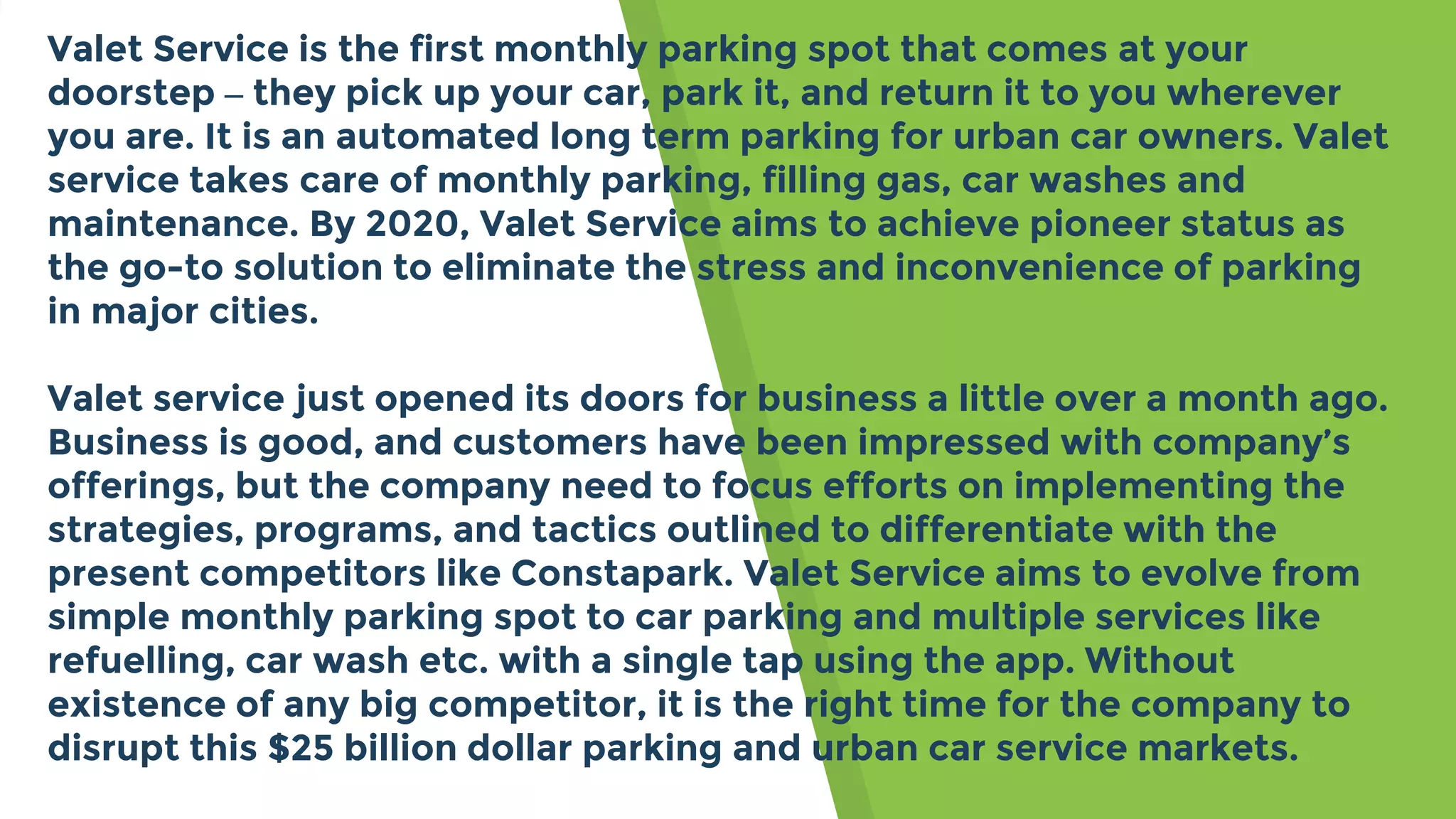 Valet service marketing plan | PPT