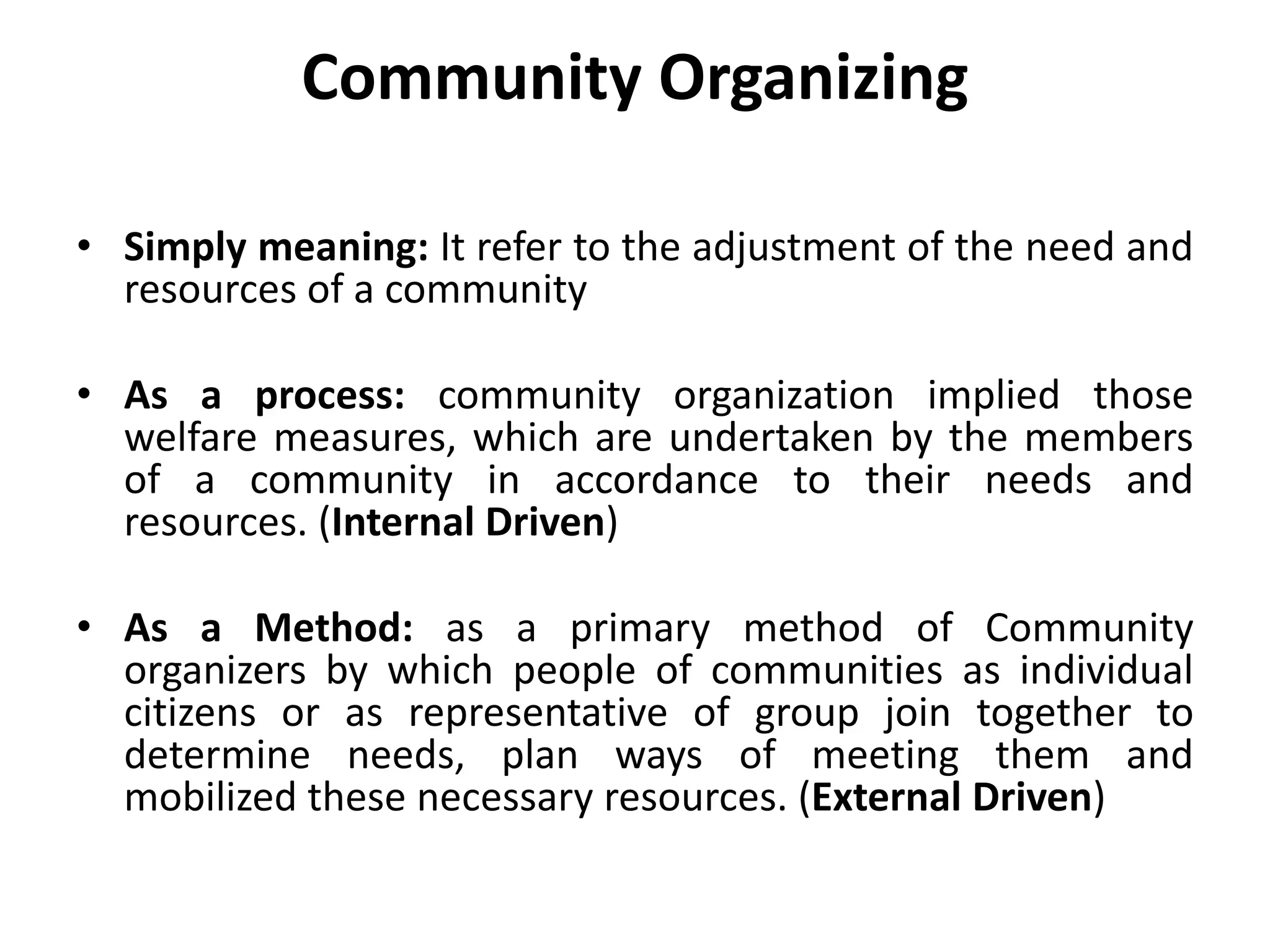 Community Organising, Vale Vista Model | PPTX