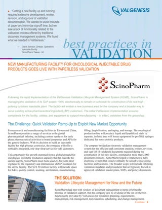 ValGenesis Case Study With Scinopharm -Paperless Validation Software ...