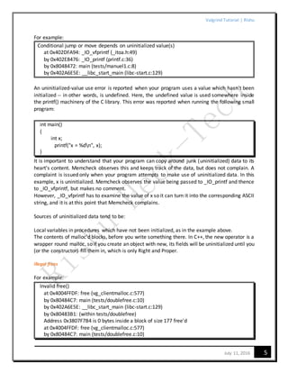 Valgrind debugger Tutorial | PDF