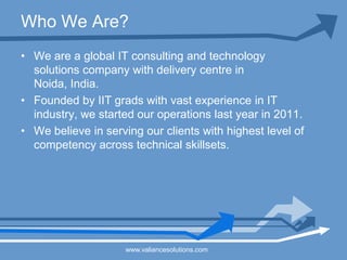 Valiance solutions company profile | PPTX