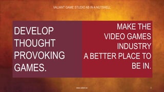 Valiant Game Studio AB pitch deck | PPT