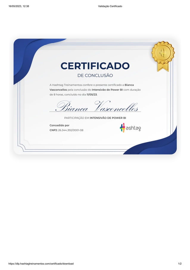 Validação Certificado Power Bi Pdf