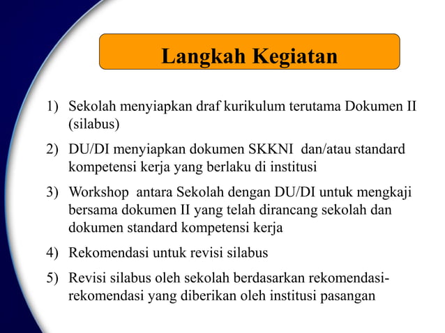 Validasi dan sinkronisasi kurikuklum smk | PPT