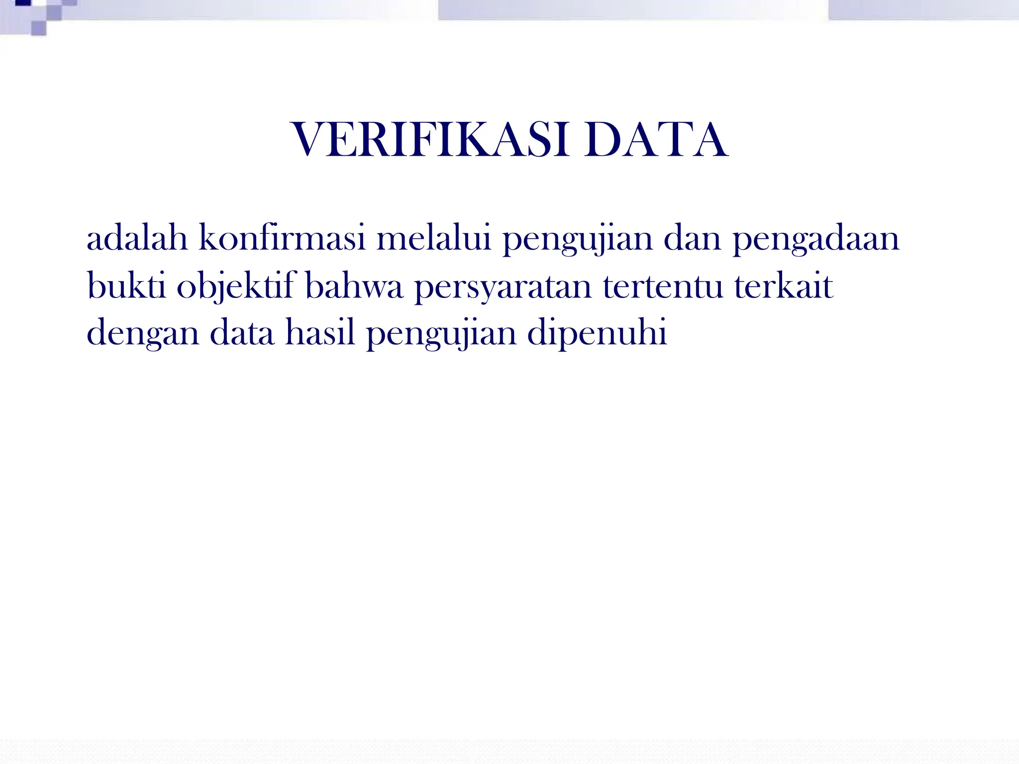 Verifikasi dan Validasi Data Hasil Pengujian | PDF