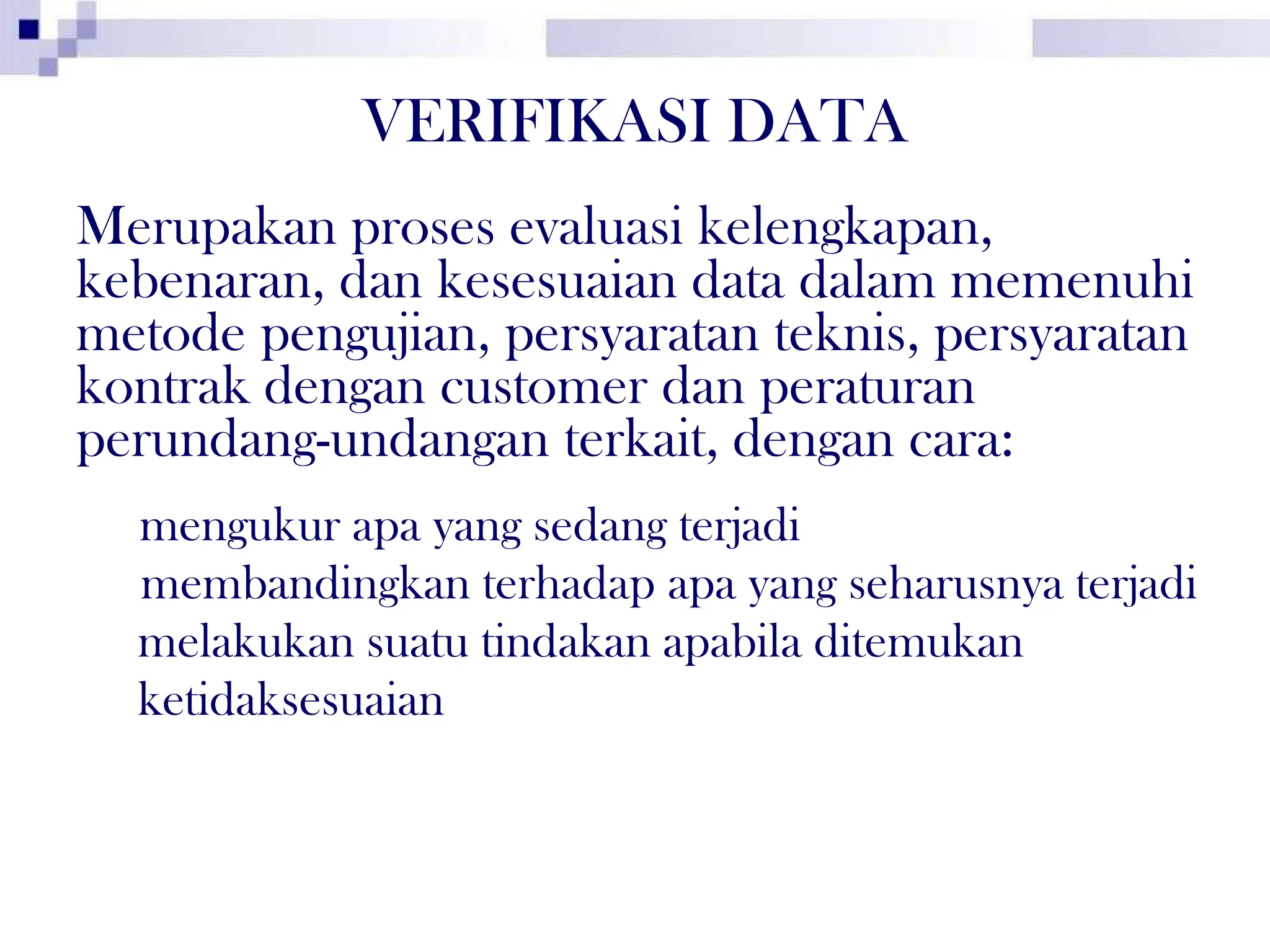 Verifikasi dan Validasi Data Hasil Pengujian | PDF
