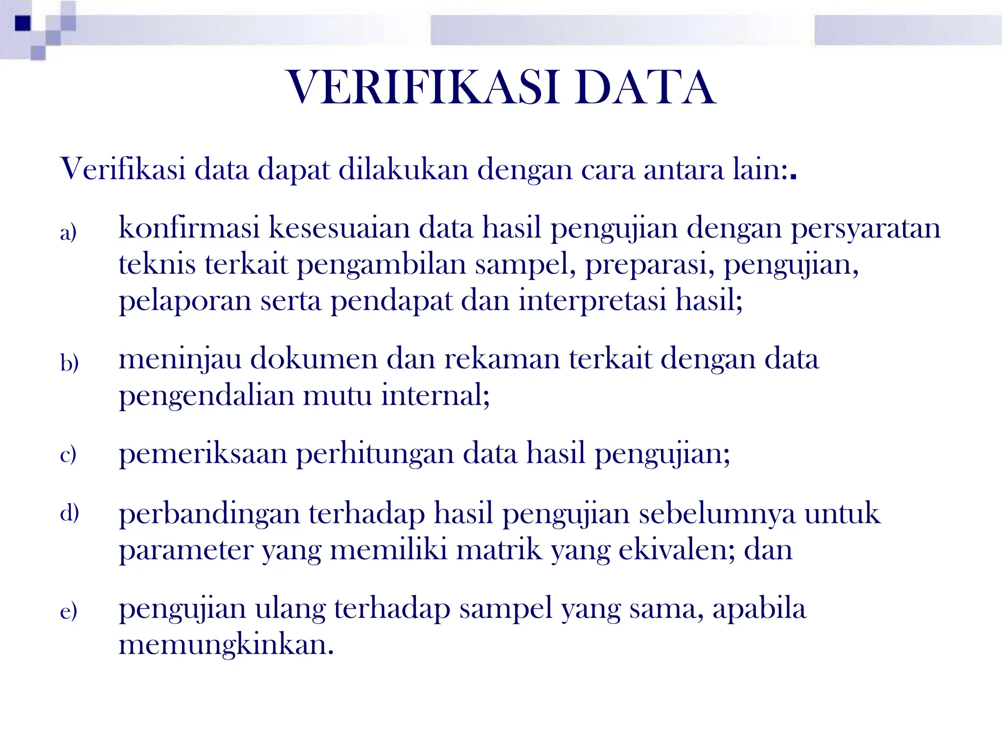 Verifikasi dan Validasi Data Hasil Pengujian | PDF