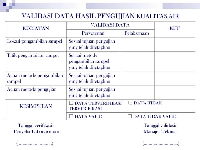 Verifikasi dan Validasi Data Hasil Pengujian | PDF