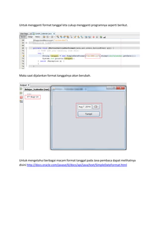 Menjaga Validasi tanggal dengan Jcalendar pada java | PDF