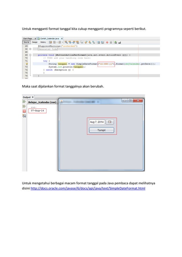 Menjaga Validasi tanggal dengan Jcalendar pada java | PDF