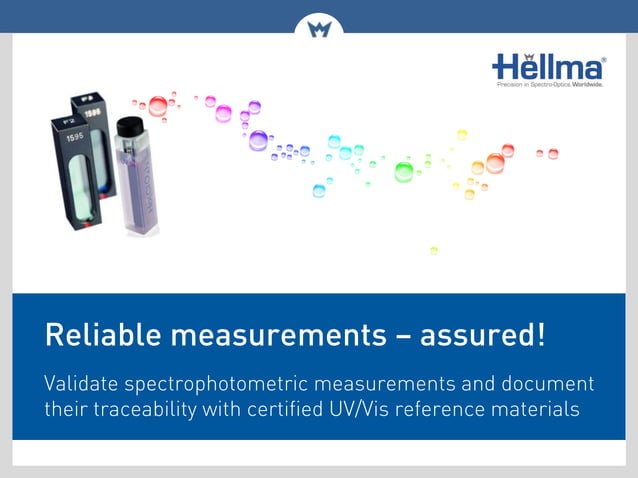 Validate spectrophotometric measurements with certified UV/Vis reference materials | PPT