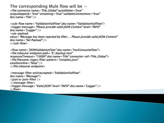 Validating a json in mule | PPTX