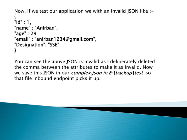 Validating a json in mule | PPTX