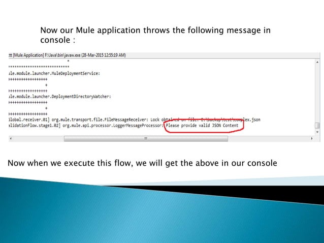 Validating a json in mule | PPTX