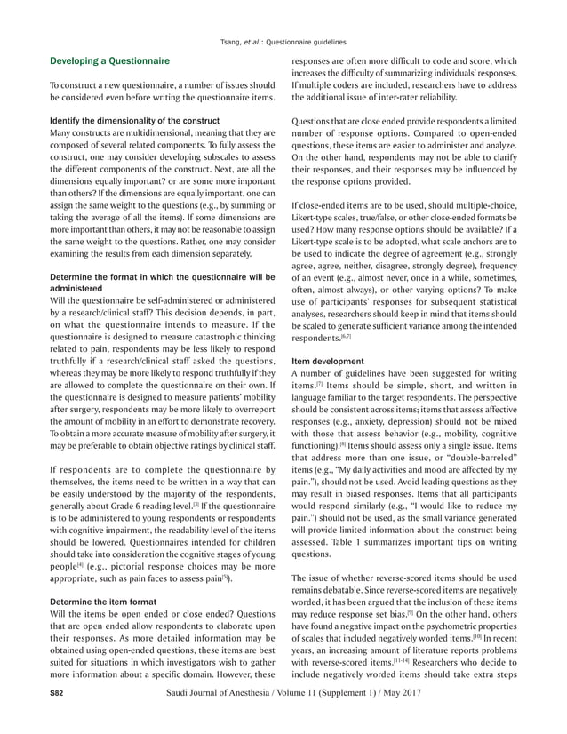 VALIDATING QUESTIONNAIRE preoperativepain | PDF
