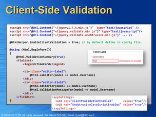 ASP.NET MVC 3.0 Validation | PPTX | Web Design and HTML | Internet