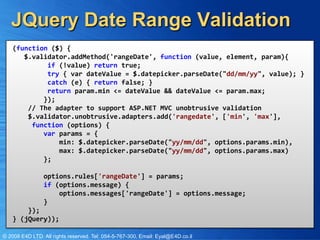 ASP.NET MVC 3.0 Validation | PPTX | Web Design and HTML | Internet