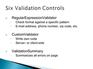 ASP.NET Validation Control | PPT | Free Download