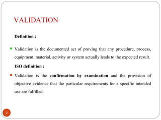 PHARMACEUTICAL VALIDATION | PPT