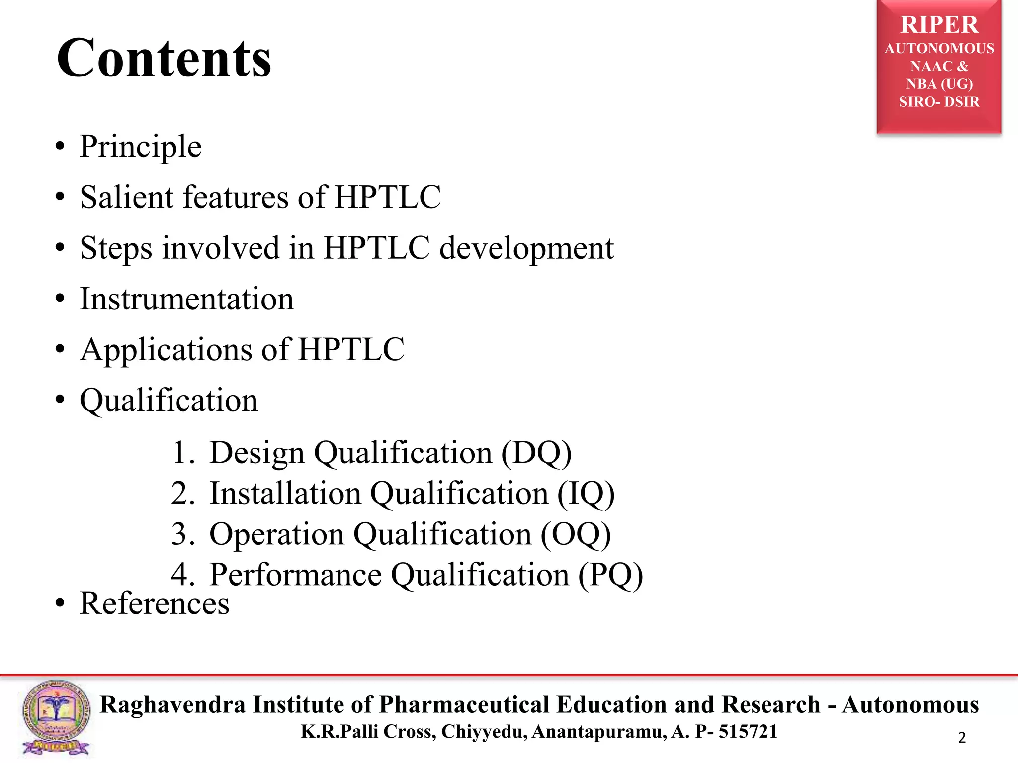 Qualification Of HPTLC | PPTX