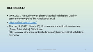 INTRODUCTION TO VALIDATION PRESENTATION pptx | PPTX