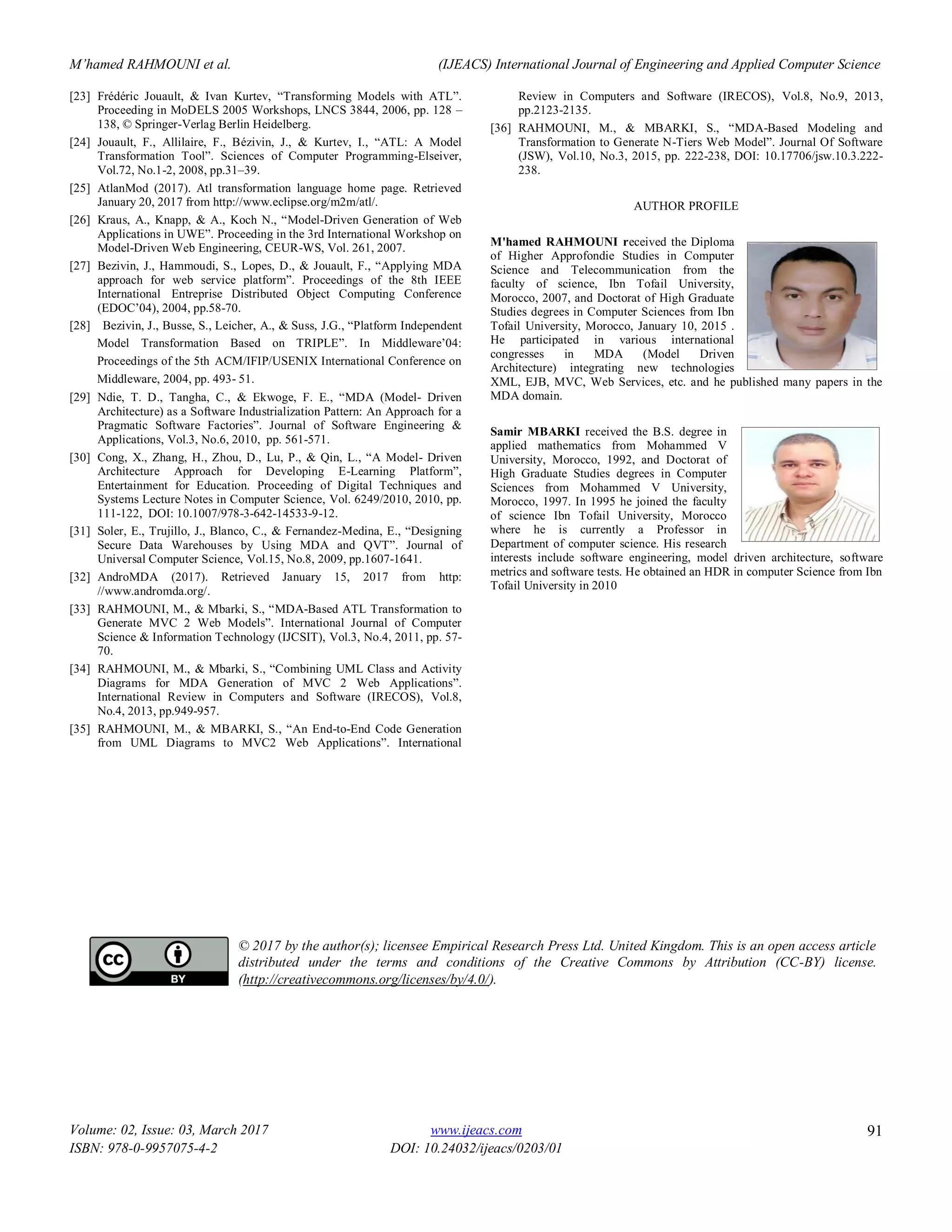 Validation Of Atl Transformation To Generate A Reliable Mvc2 Web Models Pdf