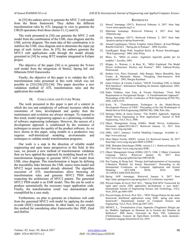 Validation Of Atl Transformation To Generate A Reliable Mvc2 Web Models Pdf