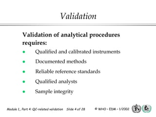 Analytical Validation Method for laboratory | PPT