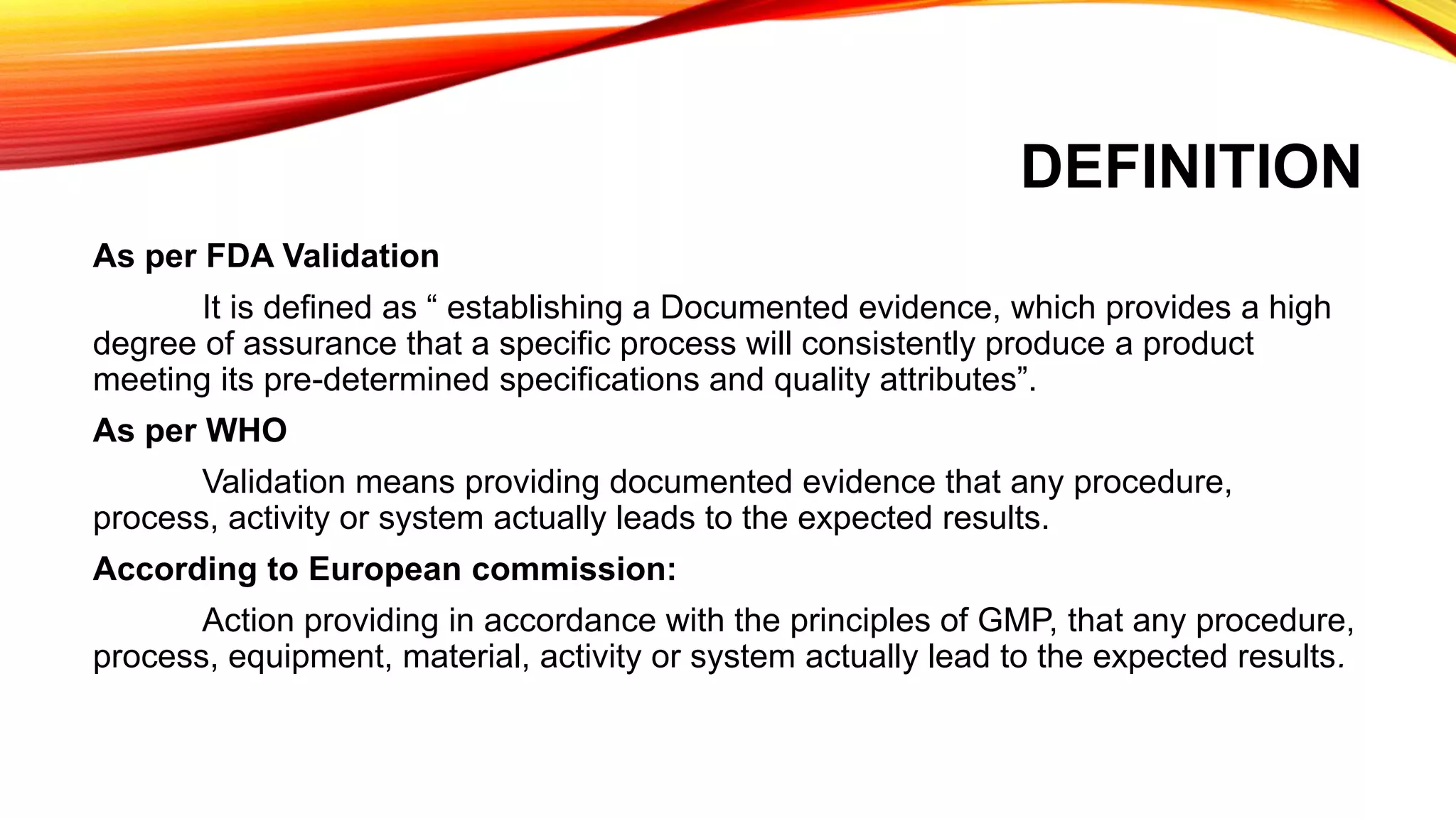 Pharmaceutical Validation | PPTX