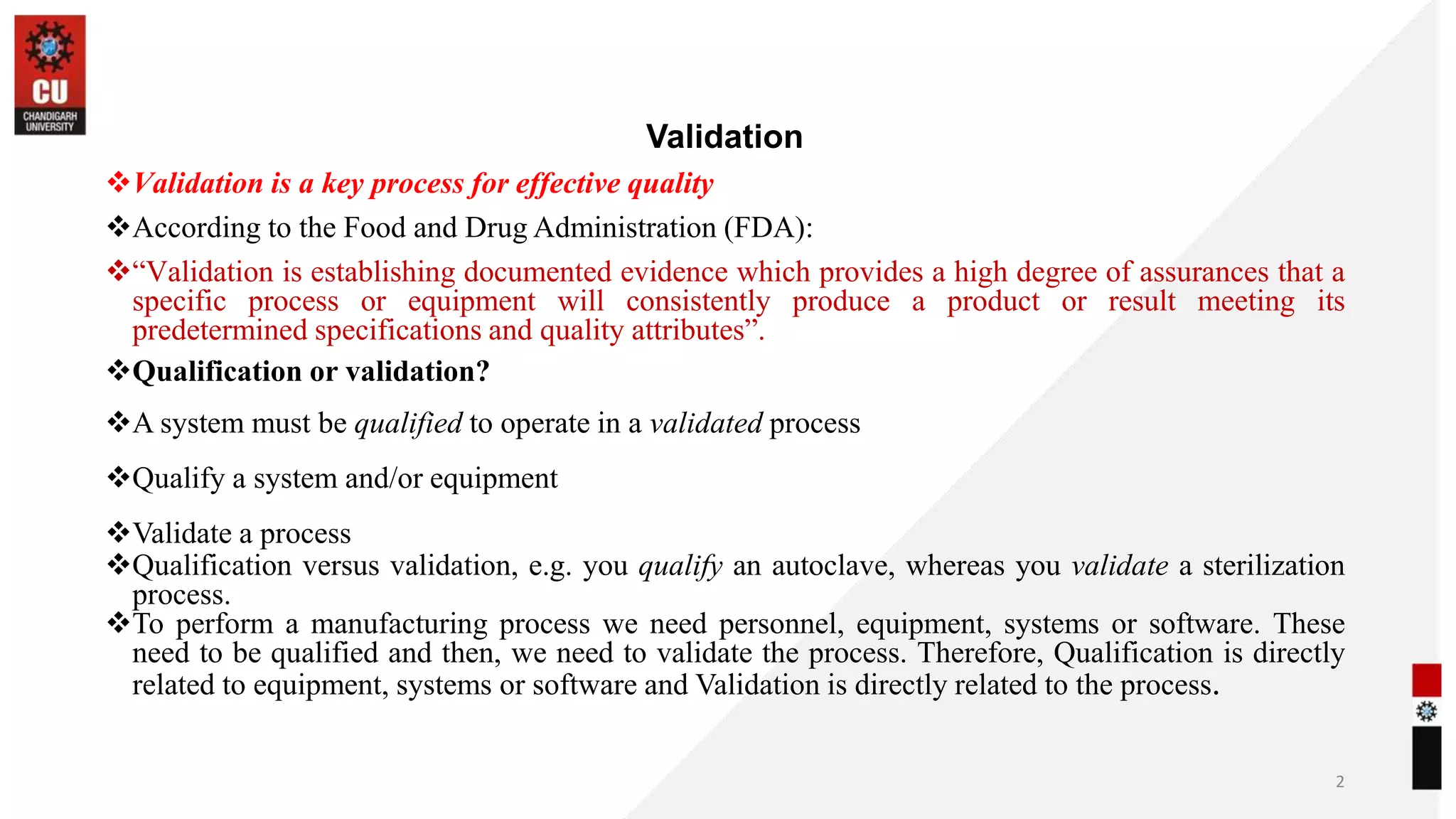 Validation (1).pptx | Pharmaceutical Industry | Industries