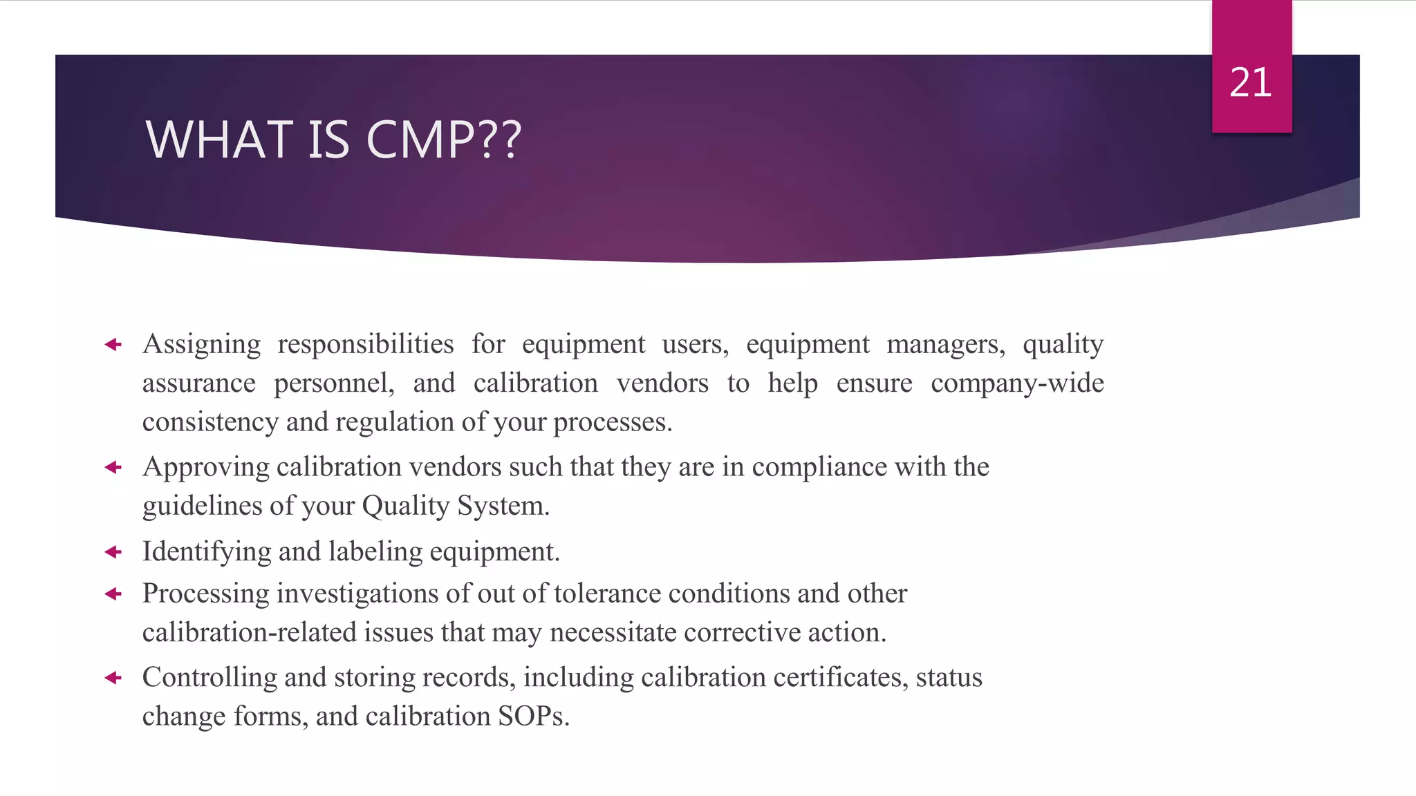 Validation and calibration master plan | PPTX