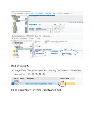 Validation and substitution -sap fi advance functions 2019 | DOCX