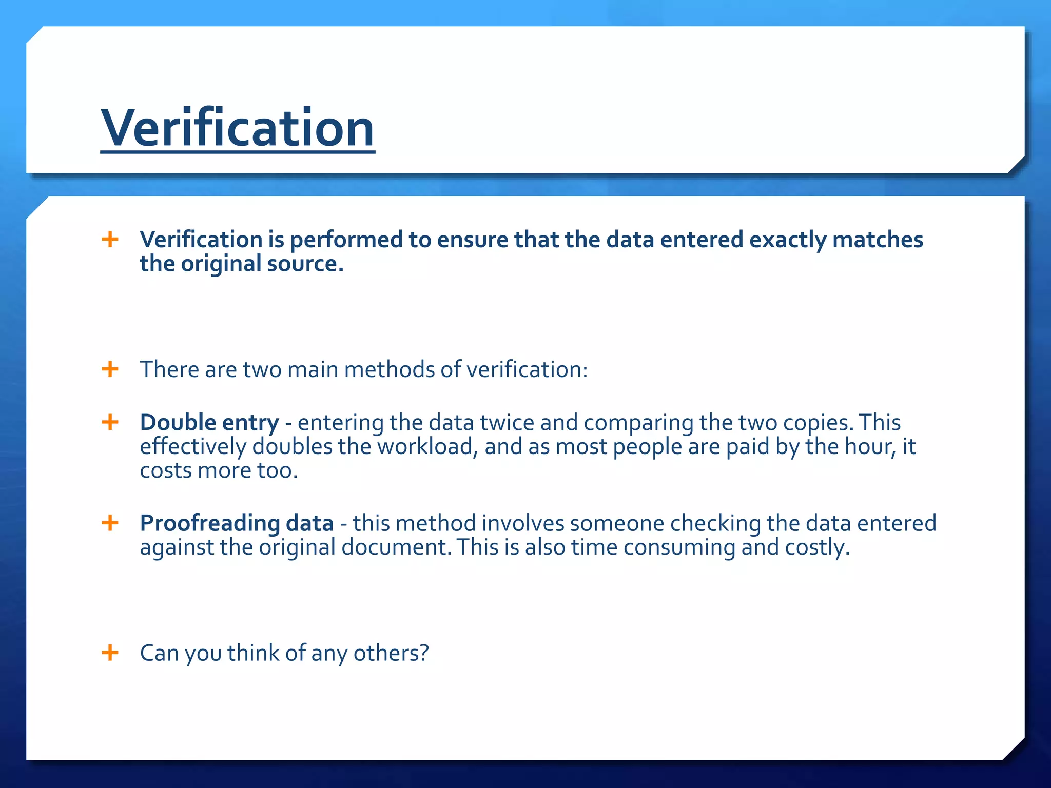Validation and verification | PPTX