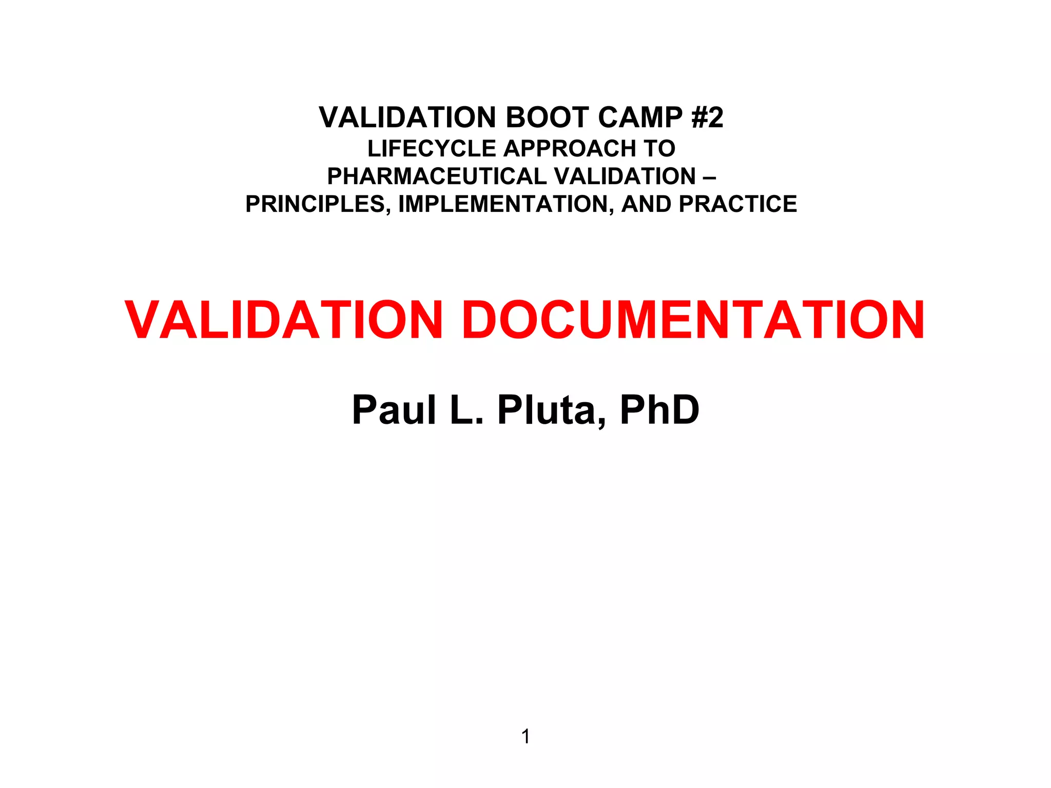 Validation boot camp 2 | PDF