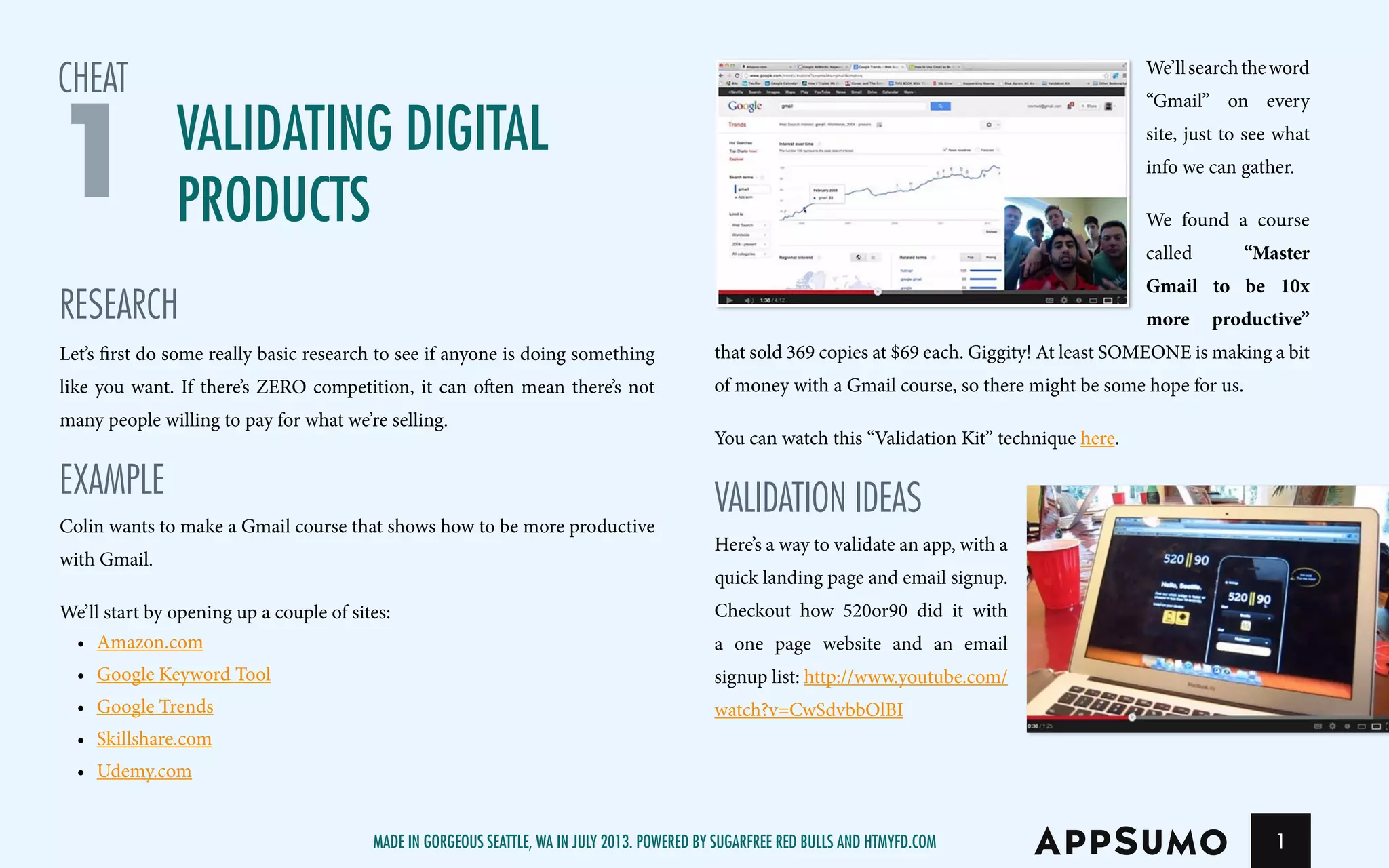 Validation cheatsheet by Noah Kagan | PDF
