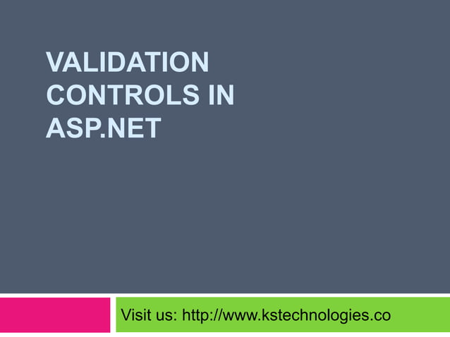 Validation Controls In Asp Pptx Computing Technology And Computing