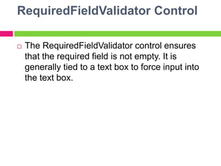 Validation controls in asp | PPTX