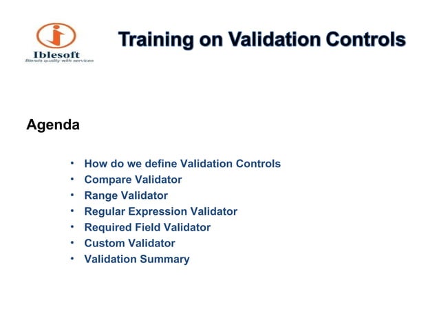 Validation Controls Ppt Ppt