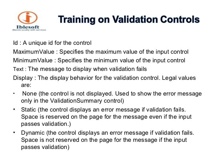 Validation Controls Ppt