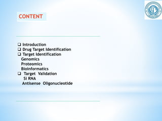 Validation & Diversity of drug targets | PPTX